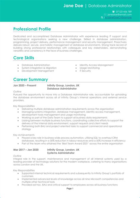 database administrator cv example and guide [get interviews]