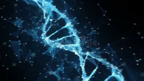 motion background digital polygon plexus dna molecule random digits