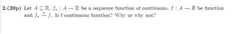 Solved 220p Let A Cr Fr A → R Be A Sequence Function