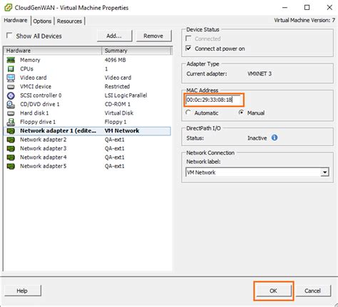 Vm Manual Mac Address