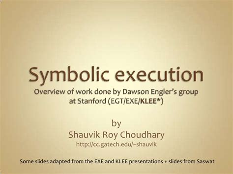 symbolic execution and klee