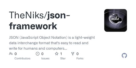 GitHub TheNiks Json Framework JSON JavaScript Object Notation Is A Light Weight Data