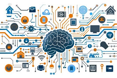 Complex Brain Network Illustration With Connected Devices Symbolizing