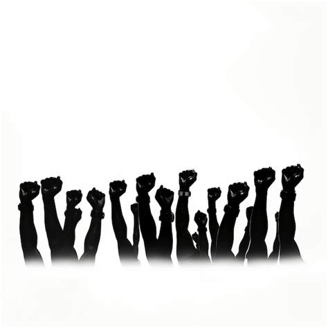 Premium Photo Empowering Unity Black Silhouette Fists Rise In A Sea