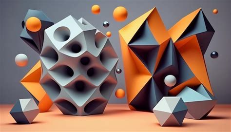 Premium Ai Image Realistic 3d Shapes Background Concept Generative Ai
