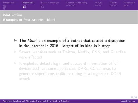 Securing Wireless Iot Networks From Backdoor Stealthy Attacks Ppt