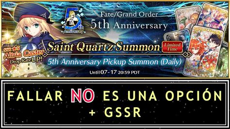 【FGO NA】Rolls 5th anniversary (Artoria Caster "Castoria") + GSSR - YouTube