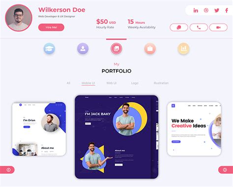 Profile Ui Design On Behance