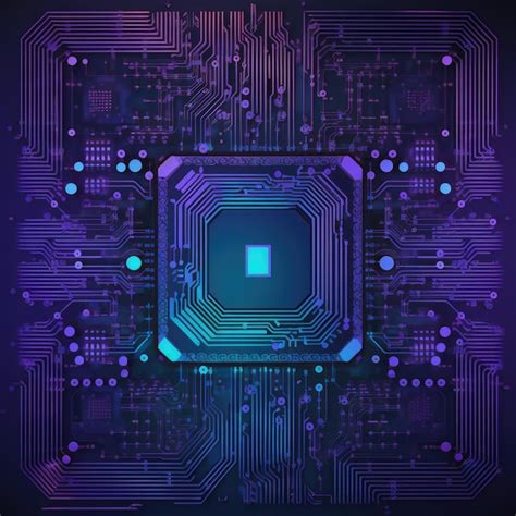 Premium Ai Image Blue And Purple Technology Circuit Generative Ai
