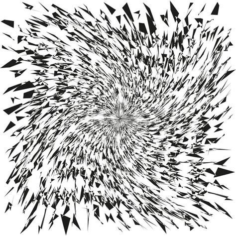 Radial Explosion Shape Spinning Burst Vector Abstract Energy Pattern Jagged Black Form Stock