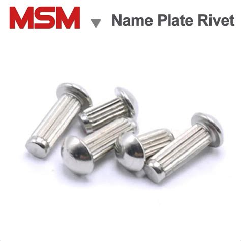 Stainless Steel Name Plate Rivet With Knurled Shank Label Plate Rivet
