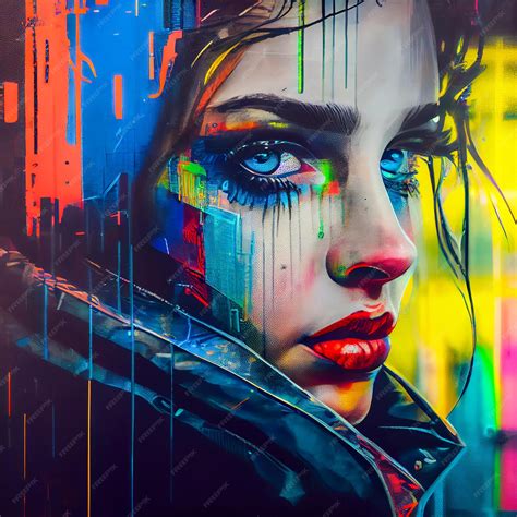 Premium Photo Beautiful Cute Girl Illustration Acrylic Art Girl