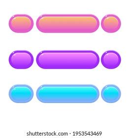Game Ui Cute Colorful Glossy Buttons Stock Vector Royalty Free 1953543469 Shutterstock