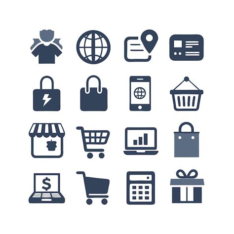Ecommerce And Shopping Icon Set For User Interface Documents Websites