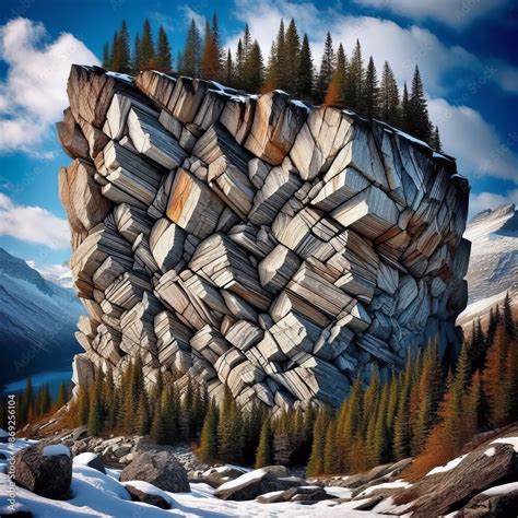 130 86 Breccia A Sedimentary Rock Composed Of Angular Rock Fr Stock