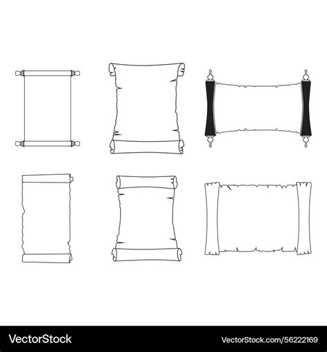 Scroll Paper Svg Blank Treasure Map Doodl Vector Image