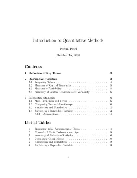 Pdf Introduction To Quantitative Methods