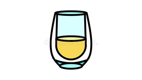 Champagne Wine Glass Color Icon Animation Stock Footage Video Of