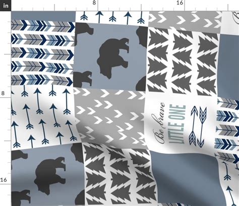 Patchwork Bear Blanket Fabric Spoonflower