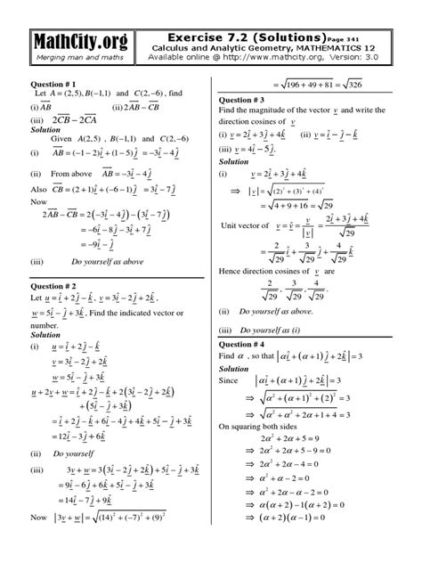 Notes Important Questions Answers 12th Math Chapter 7 Exercise 72
