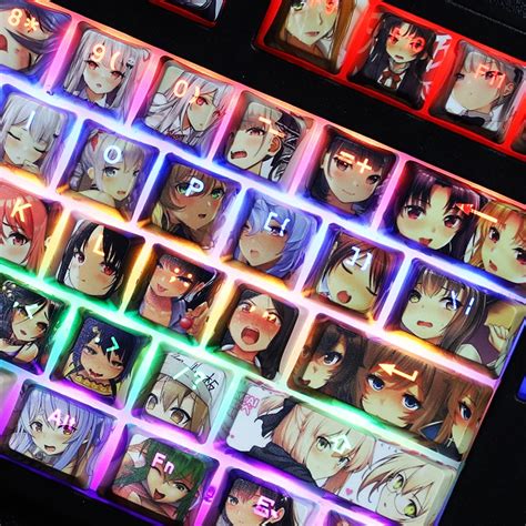Ahegao Keyboards 108 Keys OEM Keycaps Japanese Sexy Doujin Mechanical PBT Keyboard Anime Keyboard