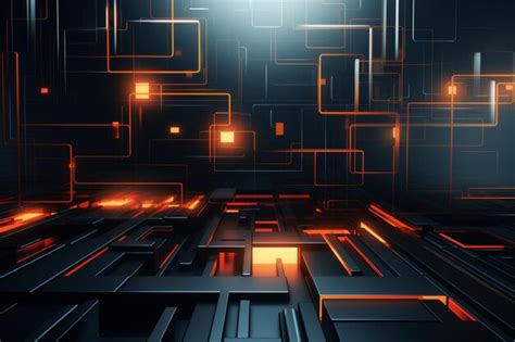 Premium AI Image Geometric Shapes Forming A Tech Backdrop Technology Data Connection Background