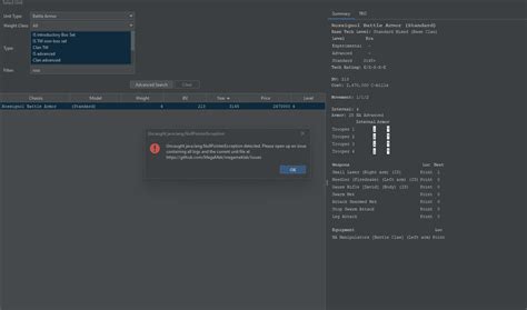 0498 Uncaught Java Exception · Issue 1165 · Megamekmegameklab