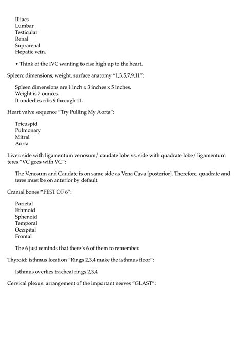 SOLUTION Anatomy Mnemonics Studypool