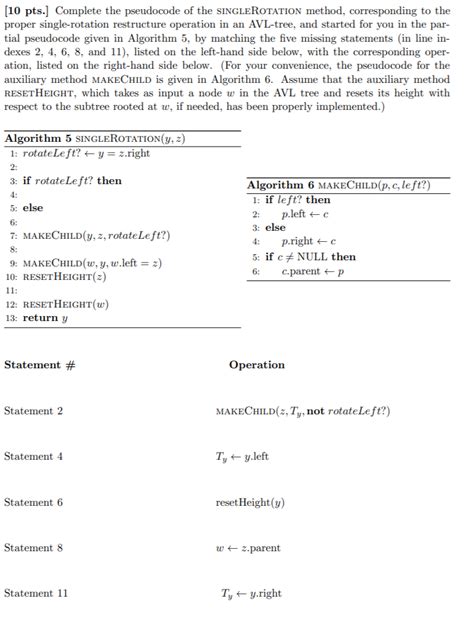 Solved 10 Pts Complete The Pseudocode Of The
