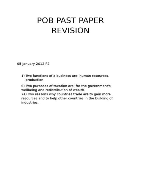 Pob Csec Revision Pdf
