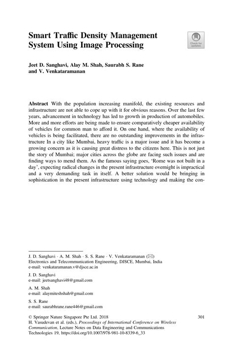 Pdf Smart Traffic Density Management System Using Image Processing