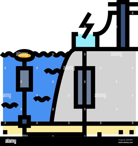 Wave Transmission Tidal Power Color Icon Vector Illustration Stock Vector Image And Art Alamy