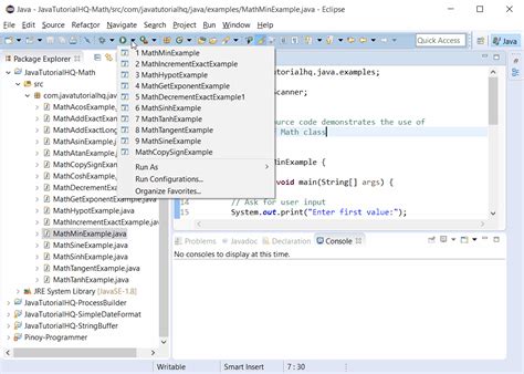 Java Math Min Method Example