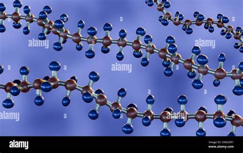 A 3d Rendering Of A Polymer Chain The Chain Is Made Up Of Individual Monomers Which Are Linked