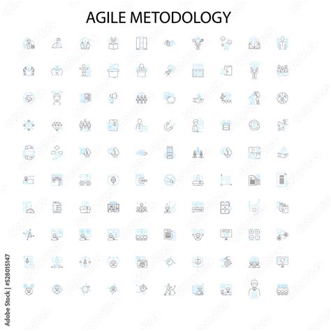 Agile Metodology Icons Signs Outline Symbols Concept Linear Illustration Line Collection