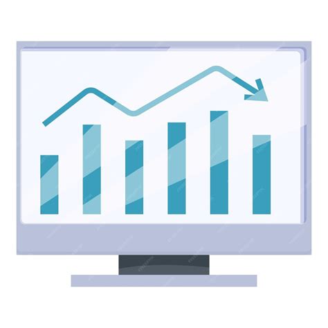 Premium Vector Decreasing Bar Graph And Line Graph Showing Negative Trend On Computer Monitor