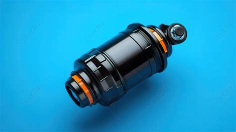 필수품 자동차 수리를 위해 파란색 배경에 검정 연료 필터 3d 그림 자동 배경 파란색 그림 배경 자동차 산업 배경 이미지