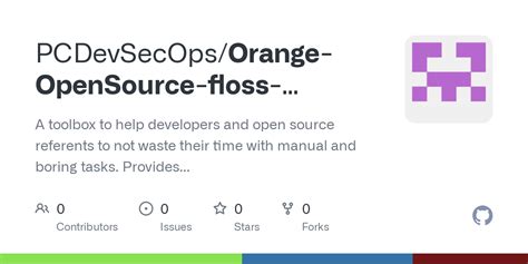 Github Pcdevsecopsorange Opensource Floss Toolbox A Toolbox To Help