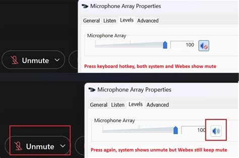 Why I Can Mute Webex Mic Via Keyboard Hotkey But Cant Unmute Cisco