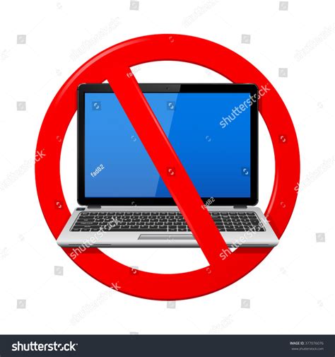No Laptop Prohibition Sign Isolated Over Stock Vector Royalty Free Shutterstock
