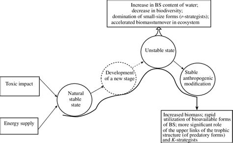 Scheme Of Ecosystem Transformation Under Intense Pollution And Its