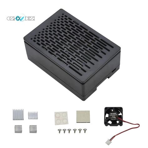Dành Cho Raspberry Pi 4b Vỏ Bảo Vệ Abs Có Quạt Làm Mát Bạc Nhôm Tản