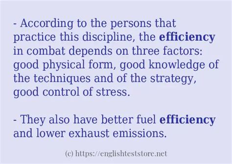 Use In Sentence Of Efficiency Englishteststore Blog