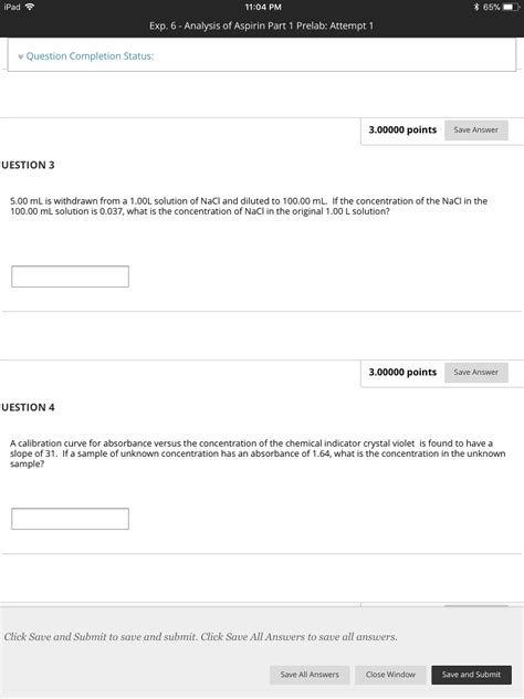 Solved A ML Aliquot Sample Is Taken From A L Chegg Com