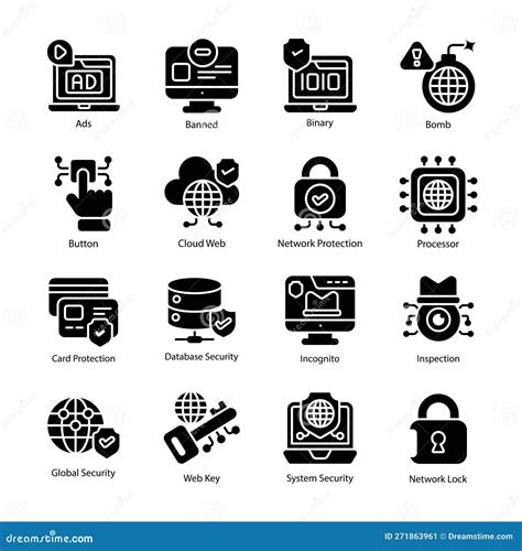 Internet Security Vector Solid Icon Design Illustration Internet Security Symbol On White