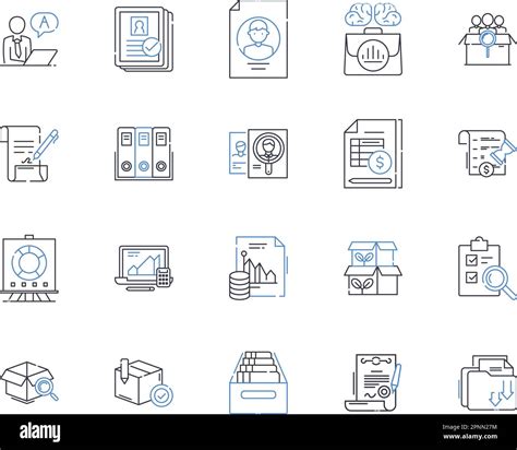 File Organization Line Icons Collection Folders Hierarchy