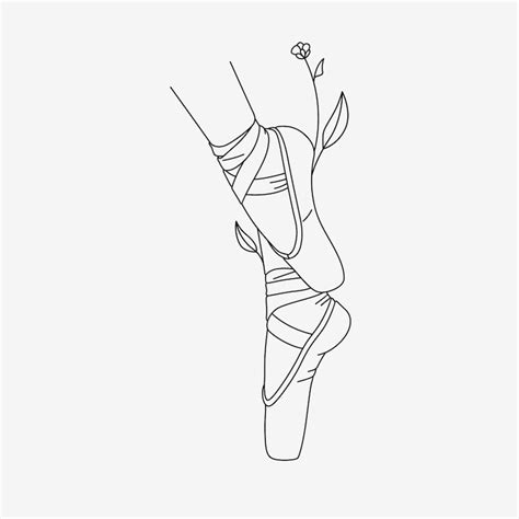 Premium Vector Ballet Shoes With Line Art Style 1