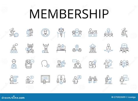 Membership Line Icons Collection Clubhouse Fellowship Alliance