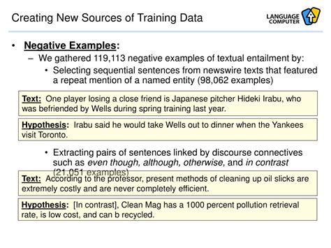 ppt recognizing textual entailment with lcc s groundhog system