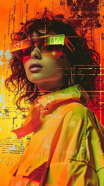 Premium Photo Petite Non Binary Model With Augmented Reality Glasses